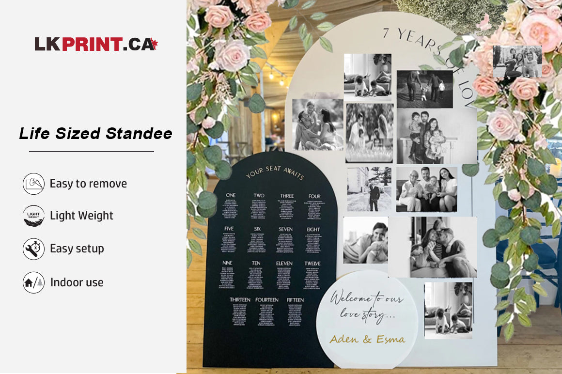 Life sized standee & Wedding Background – LKprint.ca